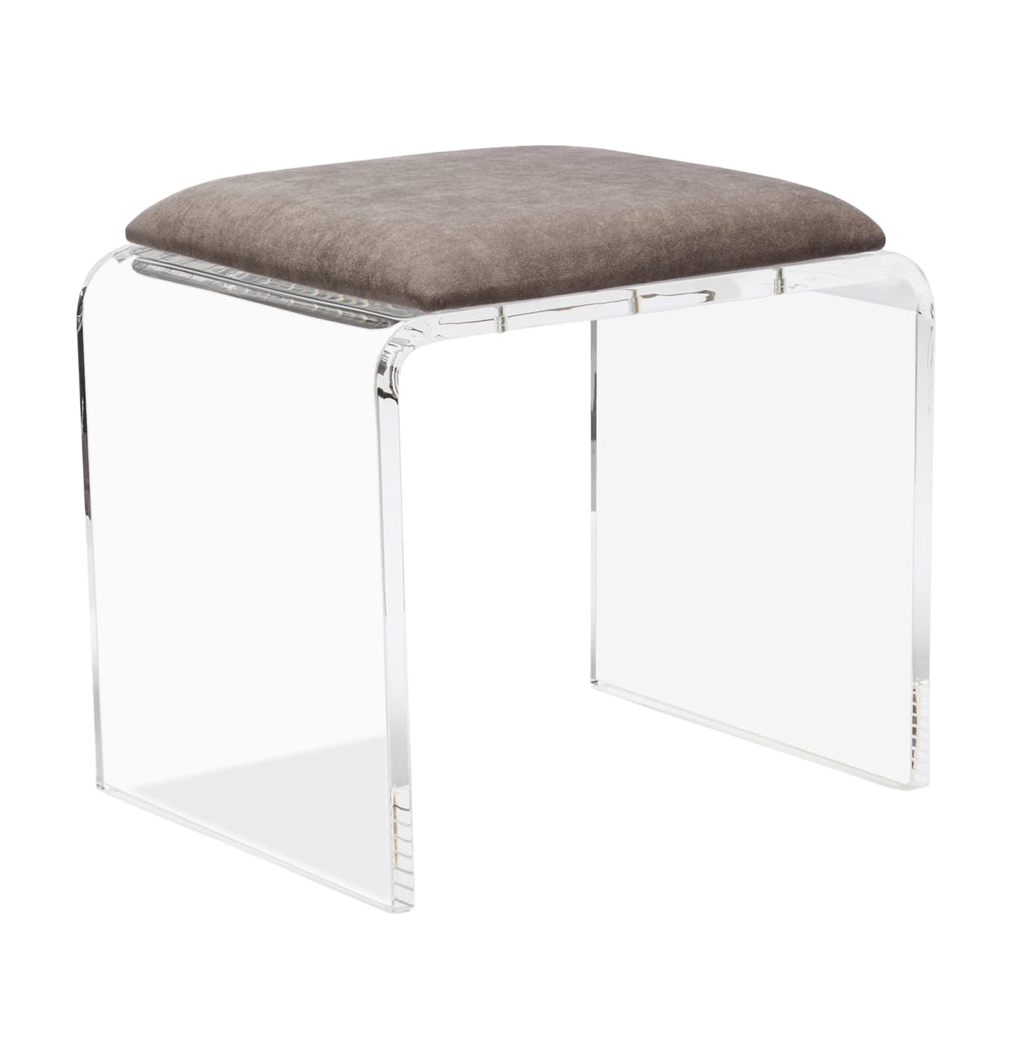 Acrylic Stool with Grey Velvet Seat – Module Interior